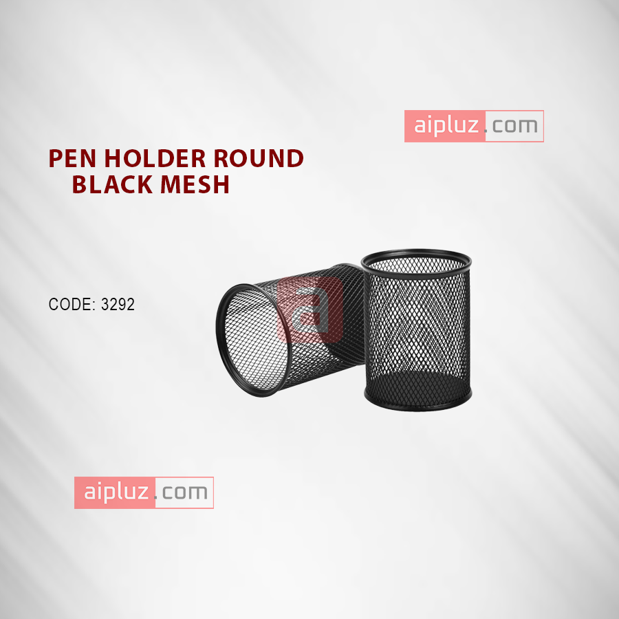 Pen holder Round black mesh – AiPluz