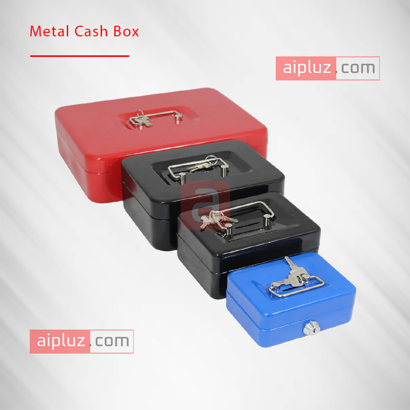METAL CASH BOX WITH KEY CB145 – AiPluz